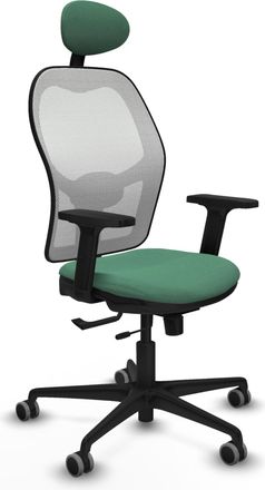 Piqueras y Crespo Schreibtischstuhl mit 2D-Armen, h&ouml;henverstellbarer Lendenwirbelst&uuml;tze und festem Kopfteil, ausgestattet mit Syncro/Traslack und injiziertem Schaumstof