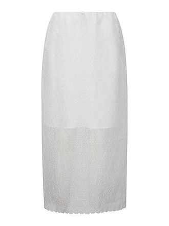 Cecilie Bahnsen Jupe Midi - Blanc