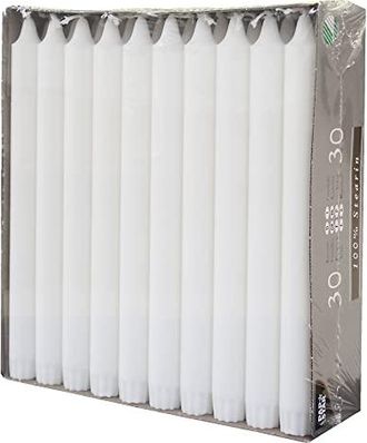Papstar Papstar 86416 Lot de 30 bougies en forme de couronne 100% stéarine Ø 2,2 cm 24 cm Blanc