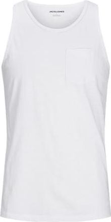Jack & Jones Tanktop Débardeur Jjjake Tampa Pocket Slub, Blanc, XL Hommes