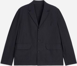 Arket Hopsack-Blazer Aus Baumwolle -Blau