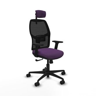 Piqueras y Crespo Alfera Computerstuhl mit 2D-Armlehnen, h&ouml;henverstellbarer Lendenwirbelst&uuml;tze und h&ouml;henverstellbarem Kopfteil und Neigungsverstellung, ausgestattet mit