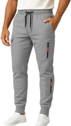 Generic FGUUTYM Pantalon cargo d&eacute;contract&eacute; pour homme avec plusieurs poches - Cordon de serrage - Pantalon de surv&ecirc;tement pour la gym, la course &agrave; pied, lentr