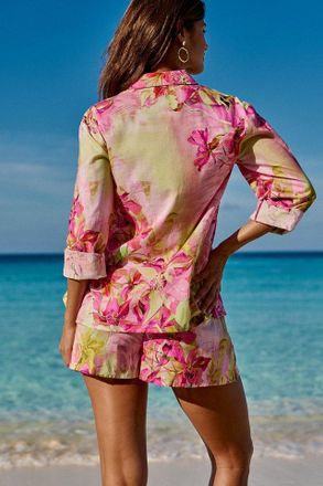 Lipsy Strandshirt Lipsy Strandhemd mit Blumen-Print (1-tlg)