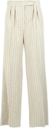 Max Mara Femme, Pantalons, Blanc, Taille: 40 FR Mxmosso Wide Pantalons