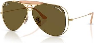 Ray-Ban The Shooter By Dolce&gabbana Sonnenbrillen Arista Gold Fassung Braun Glas 53-09
