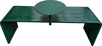 Generic Gartenbank Metall Ohne Lehne mit Kleiner Beistelltisch Moderne Parkbank Balkonbank 120cm f&uuml;r Gastronomie Wartebereiche H&ouml;fe B&uuml;ros, Sitzbank Bis 500kg 