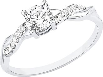 s.Oliver Zirkoniaring für Damen, 925 Sterling Silber, Rhodiniert, Größe: 58/18,5