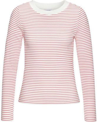Lascana Langarmshirt aus Rippware, Streifenshirt