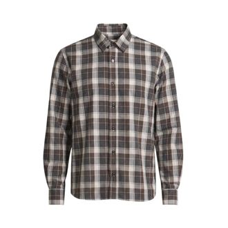 PESERICO Kariertes Flanellhemd - - Shirts - Herren - Braun - M