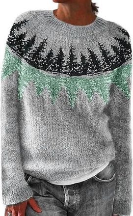 Generic Tunique en polaire pour femme, pull pour femme Royaume-Uni 2025 doux et confortable - Automne et hiver - Chandails à manches longues - Chemisier tenda