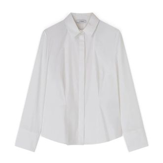 Motivi Chemise en popeline avec boutons cach&eacute;s - Femme - Blouses et Chemises - Blanc - Taille: 36 FR