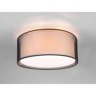 Trio Leuchten Deckenleuchte burton Stoff Organza transparent Schwarz innen Weiß, ø 50cm