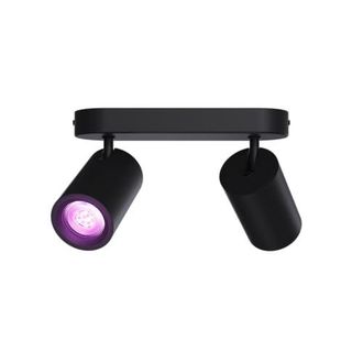 Calex Spot LED Connect&eacute; WiFi, 2 lumi&egrave;res, orientable, Alexa/Google/Siri, Ovale, Noir, Dimmable, contr&ocirc;lable via app