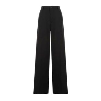 Balenciaga Schwarze Wollschlaghose - - Trousers - Herren - Schwarzk - XS