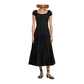 Michael Kors Femme, Robes, Noir, Taille: 36 FR Robe Longue en Coton