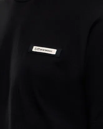Emporio Armani Mens T-Shirt Logo Series Black Cotton T-Shirts And Polos