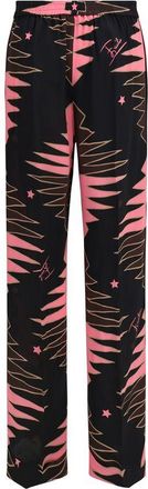Emilio Pucci Artistic Print Silk Trousers - Multicolor