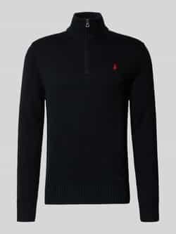 Polo Ralph Lauren Regular Fit Troyer mit gerippten Abschl&uuml;ssen