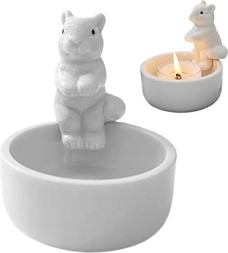 Generic Teelichthalter - s&uuml;&szlig;es Eichh&ouml;rnchen-Teelicht- f&uuml;r Kerzen - kreativer Duftkerzenhalter, Tier-Kerzenst&auml;nder, Tischdekoration f&uuml;r den Innenbereich