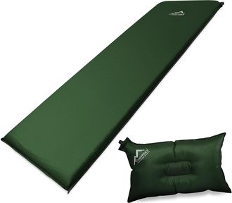 Normani Selbstaufblasbare Luftmatratze inkl. Kissen zum Outdoor Camping Olive 197 x 64 x 7 cm