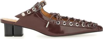 Ganni Schn&uuml;rschuhe - Dunkelrot