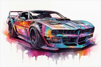 Wallario K&uuml;chenr&uuml;ckwand aus Glas 90 x 60 cm, Motiv: Buntes Stra&szlig;enbiest | Spritzschutz abwischbar & pflegeleicht