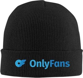 Generic Casquette dHomme, Logo Texte Bleu Marque OnlyFans Hommes Femmes Unisex Chapeau tricot&eacute; Tuet Bonnet Hiver Chaud Thermique No&euml;l Outdoor Cycling Hik Cade