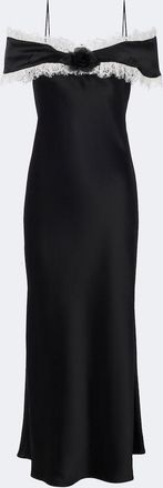 Rodarte Off-Shoulder-Midikleid aus Satin mit Spitze