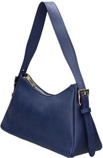 Gave Lux Sac &agrave; bandouli&egrave;re en cuir v&eacute;ritable pour femme Made in Italy 31x17x10 cm GLX228104623FBG, Bleu jeans, Taille unique