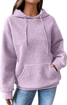 Generic Sweat &agrave; capuche surdimensionn&eacute; pour femme - Pull &agrave; capuche - Couleur unie - D&eacute;contract&eacute; - Automne - Manches longues - Avec poches - Veste &agrave; capuche - 