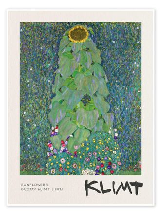 Posterlounge Sunflowers Poster von Gustav Klimt 13 x 18 cm Gr&uuml;n Wandbilder Wanddeko