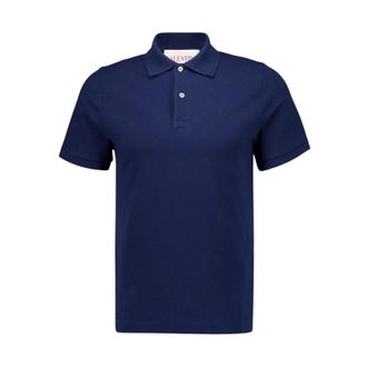 Valentino Garavani Homme, Tops, Bleu, Taille: M Polo Indigo en Coton