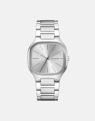 Skagen Mellem - Montre pour homme en acier inoxydable &agrave; 3 aiguilles - Argent&eacute;