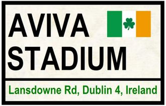 Inga Rugby-Fireplace Straßenschilder Aviva Stadion Dekoration Requisiten Schild 20,3 x 30,5 cm