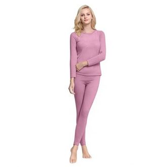 Generic MJGkhiy Pyjama femme polaire dhiver chaud 2 pi&egrave;ces v&ecirc;tements de maison molletonn&eacute; haut &agrave; manches longues et pantalon doux lourd ensemble de nuit &eacute;l&eacute;ga