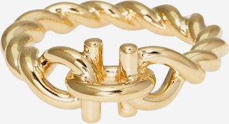 Ferragamo Bague &agrave; crochet torchon en laiton