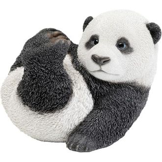 Kare Design Figurine Design Lying Panda Baby Noir/Blanc, fabriquée à la Main, pièce Unique, Design Animal, Objet décoratif pour Salon, étagères, Animaux de bébé, 