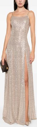 Miau by Clara Rotescu robe longue brodée de sequins - Or