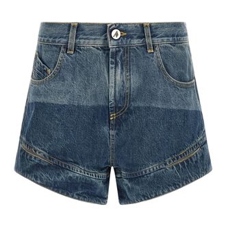The Attico Blaue gewaschene Denim-Shorts - - Shorts - Damen - Blau - W26