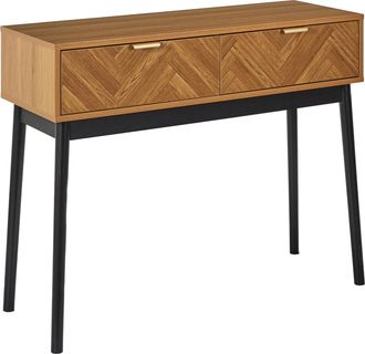 The Home Deco Factory HD0301, Konsole, Felix-Modell, Lounge Edition-Kollektion, Möbel, Tisch und Schreibtisch, Konsole und Nackenrolle, 100 x 80 x 35 cm, Schwarzbraun, Brau