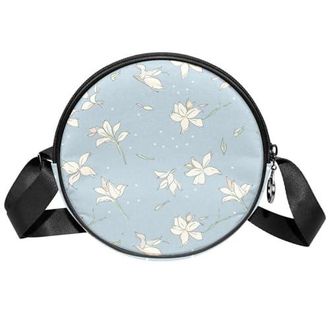 Generic Sac &agrave; bandouli&egrave;re Circle pour femme, petit sac &agrave; bandouli&egrave;re blanc avec fermeture &eacute;clair, bretelles r&eacute;glables, sac &agrave; main rond d&eacute;contract&eacute; pour femmes