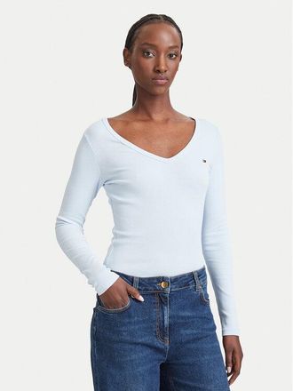 Tommy Jeans Bluse Essential DW0DW17990 Hellblau Slim Fit