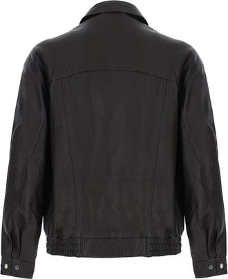 Dunst Leather Blouson Coat - Brown