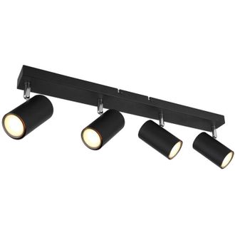 Globo Lighting Barre de spots de plafond noir mat 4x GU10