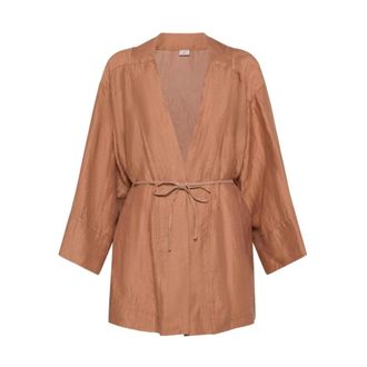 Deha Kimono aus Leinenmischung - - Blouses & Shirts - Damen - Braun - L