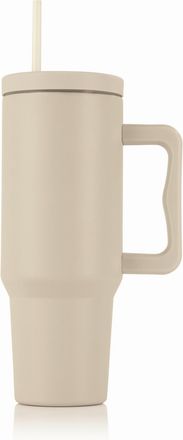 Gourmetmaxx Gourmetmaxx Thermobecher Gourmetmaxx, Beige, Metall, Kunststoff, 1,2 L, doppelwandig, abnehmbarer Deckel, h&auml;lt warm, kalt, Kaffee & Tee, Tassen, Therm