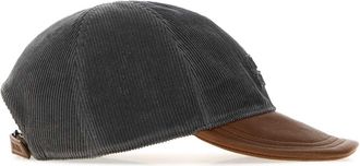Miu Miu Hat Two-Tone Corduroy Baseball Cap - Gray