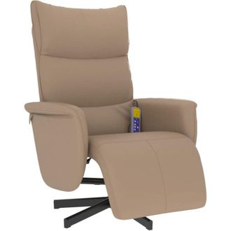 vidaXL Massagesessel mit Fußteil Cappuccino-Braun Kunstleder Vidaxl