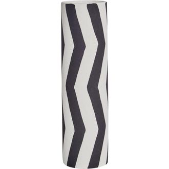 Beliani Beliani - Vase à Fleurs Décoratif Imperméable en Grès Blanc et Noir Gobie